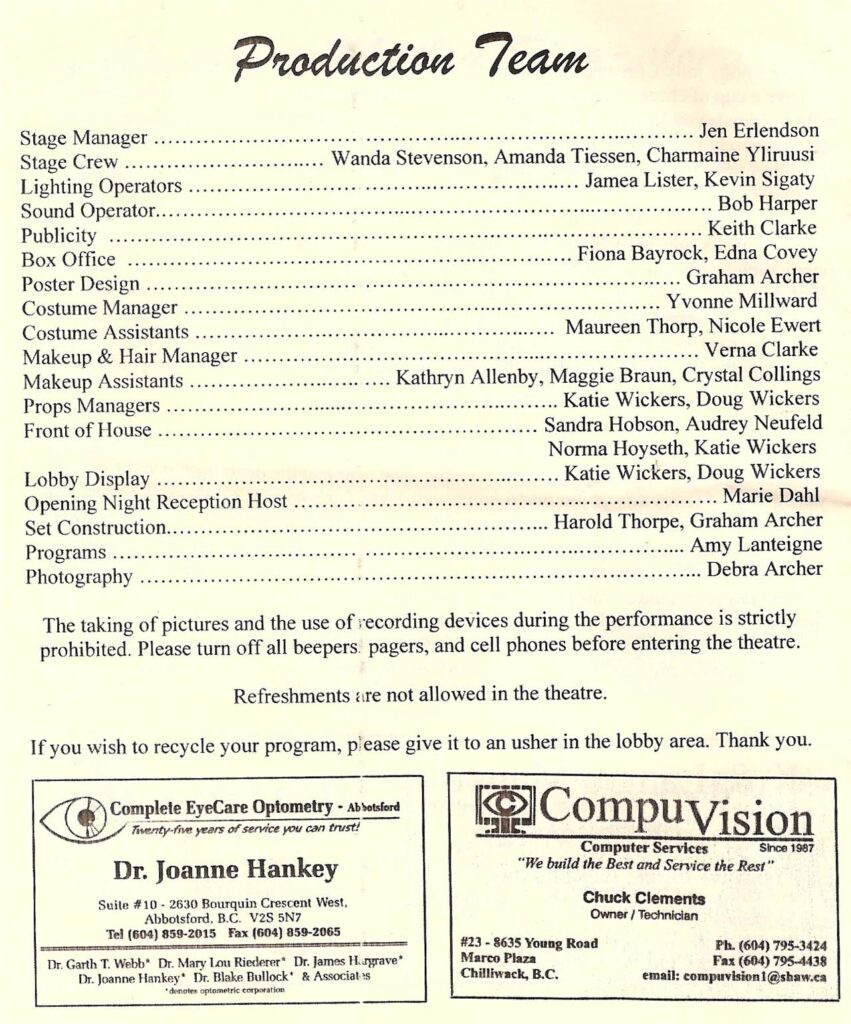 British Comedy Variety Show | The Chilliwack Players Guild